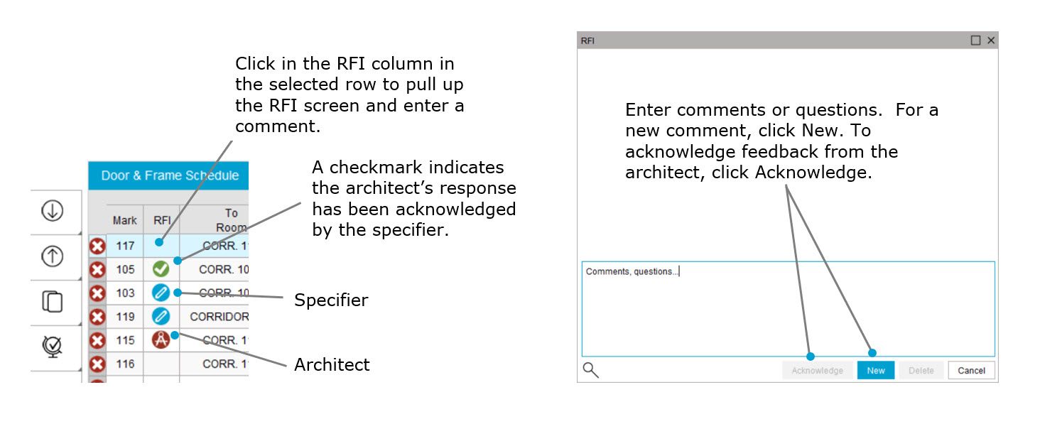 Using the Request for Information (RFI) in the Door & Frame Schedule ...